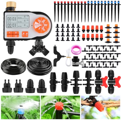 182FT Drip Irrigation Kit, EBANKU Automatic Garden Irrigation Kit ...