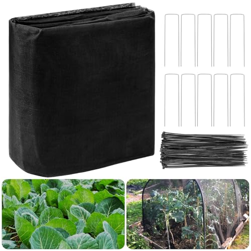 1Pack Thicker Garden Mesh Netting, 6.6FT x 33FT Ultra Fine Black Plant ...