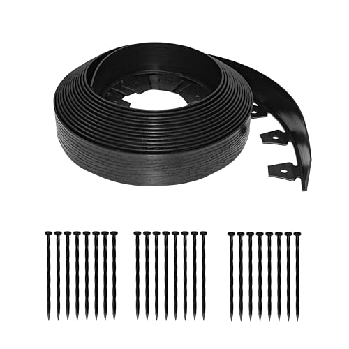 EasyFlex Tall Wall No-Dig Landscape Edging with Anchoring Spikes, 2.5 ...