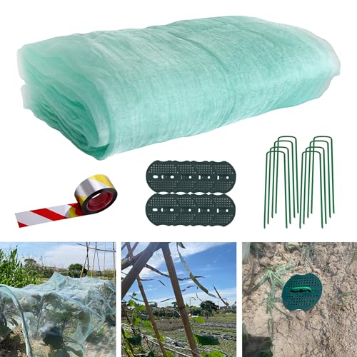 MIXISAV 10x10ft Ultra Fine Mesh Garden Netting Kit for Raised Beds with ...