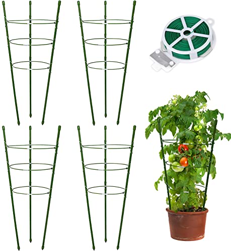 Plant Support Tomato Cages for Garden,4 Pack 18 inch Tomato Stakes ...