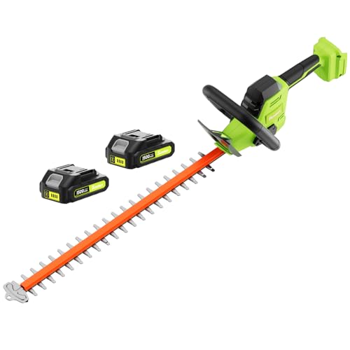 SUNCHERS 20V Max Hedge Trimmer Cordless, 22 Inch Tree Trimmer with 2 ...